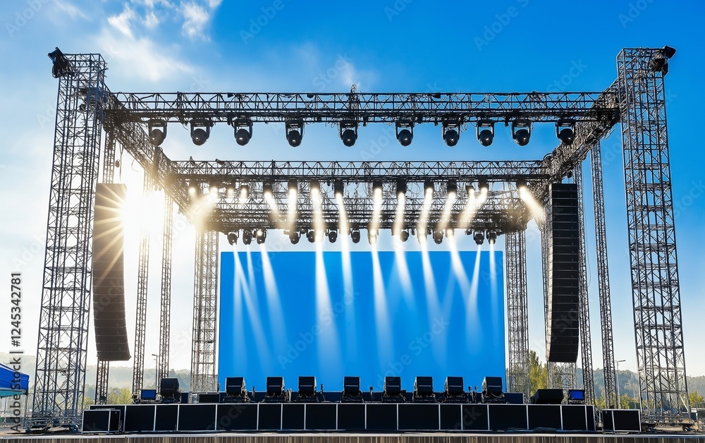 50 keyword Stage modern rigging large outdoor concert with beam lights ...