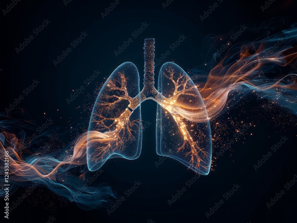 Luminous Lungs: An abstract, ethereal image depicting healthy lungs ...