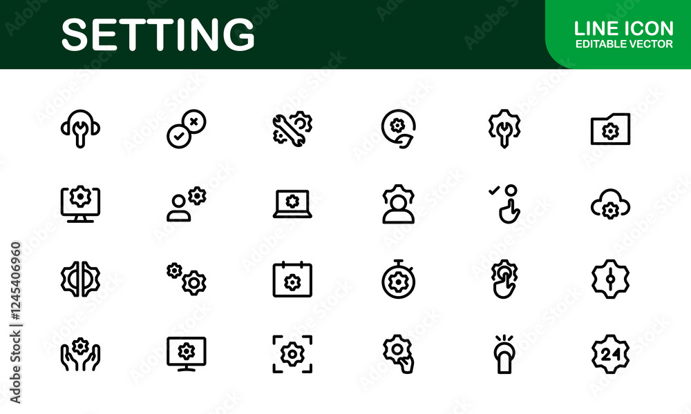 Settings Icon Pack. Scalable Vector Graphics for Adjustment ...