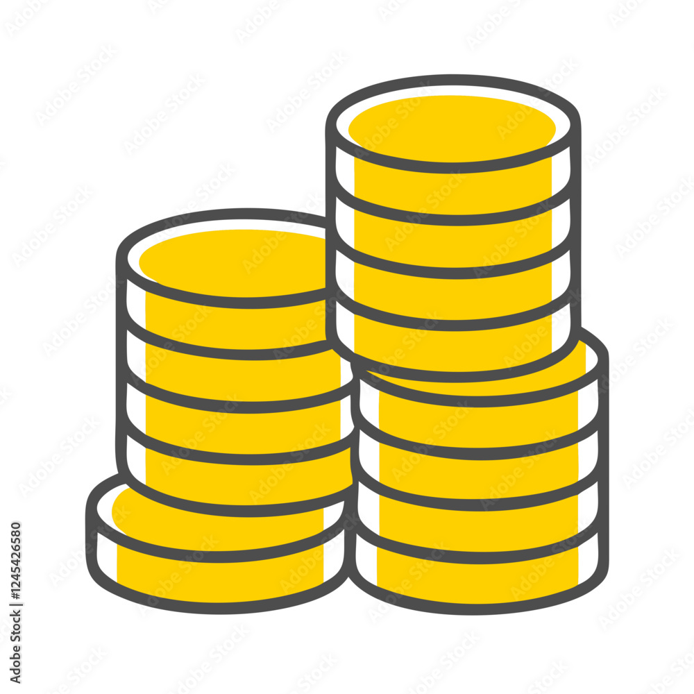 Stacked gold coins in a simple design, symbolizing wealth Stock Vector ...