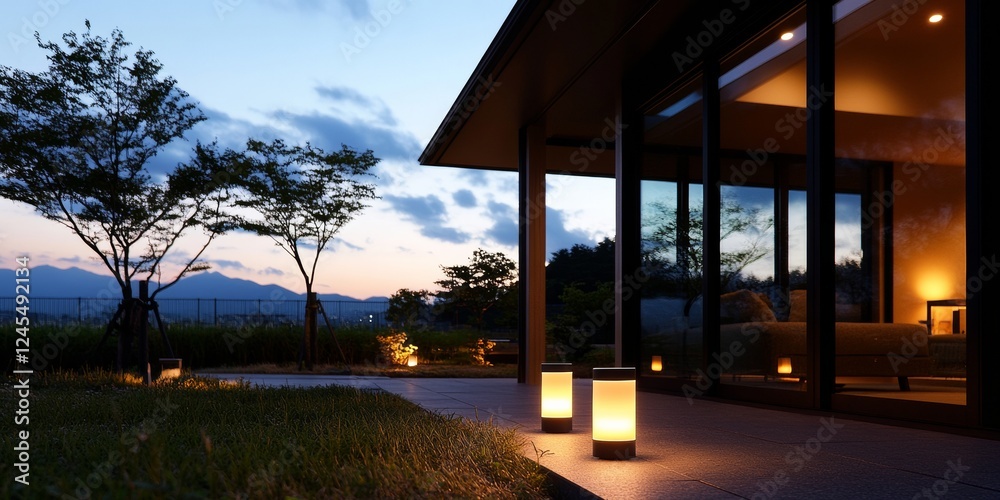 Contemporary Smart Home Exterior LED Motion-Activated Lighting and ...