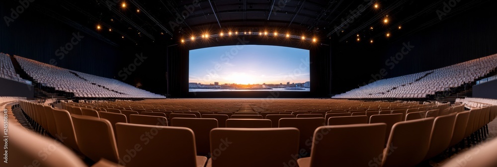 Sleek Curved Auditorium Seating Contemporary Fabric Rows with Modern ...