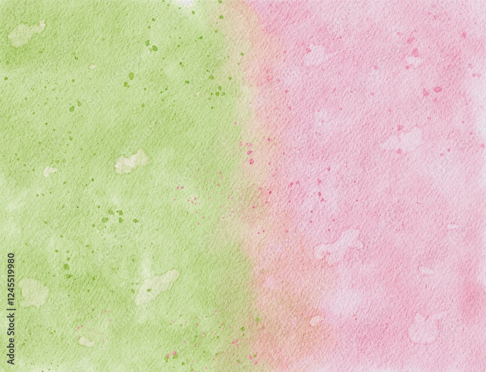 Soft pastel pink and green hand painted watercolor background design ...