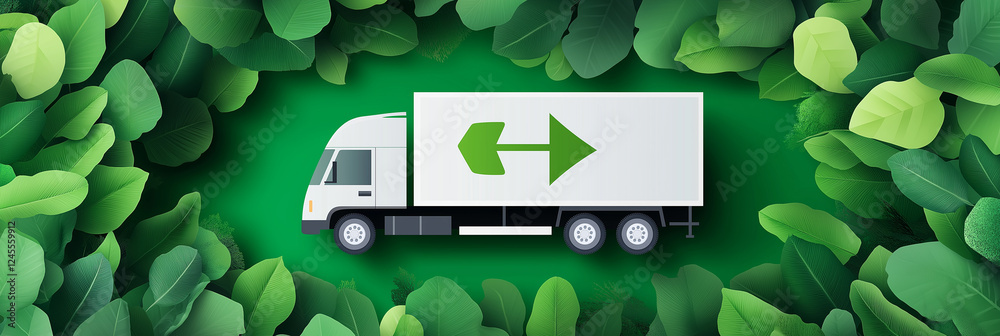 Stock-Foto „Banner, car, icon, road, green forest and EV car charge ...