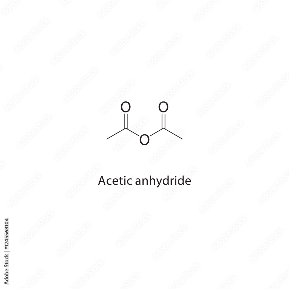 Acetic anhydride skeletal structure.Anhydride compound schematic ...