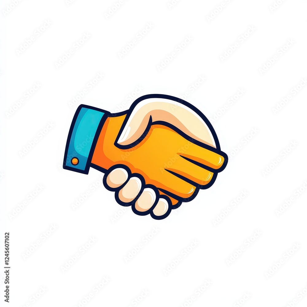Design of happy business handshake icon logo illustration isolated on ...