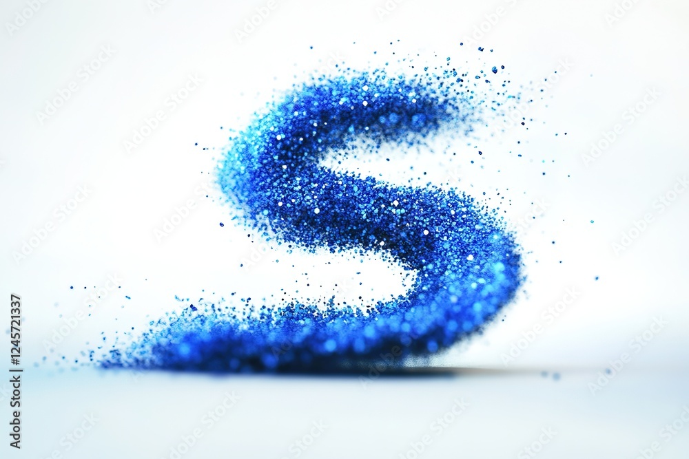 Abstract Blue Particle S Shape: Modern Design Element. Perfect for ...