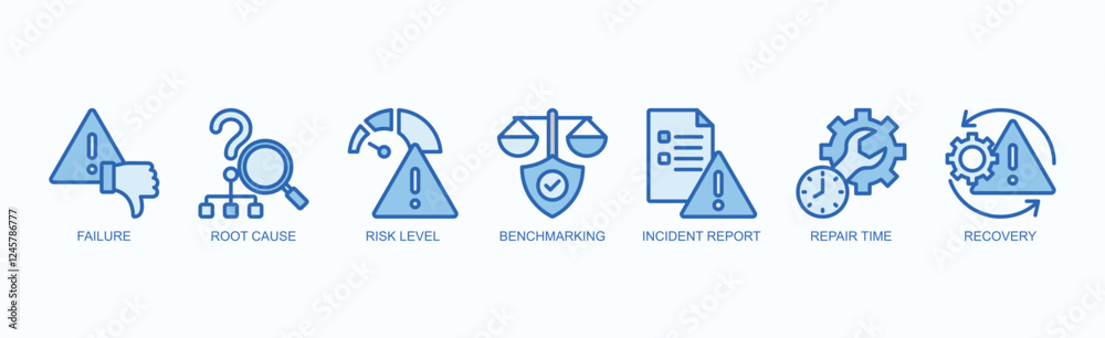 Incident Analysis And Recovery Icon Set Isolated Vector Illustration ...