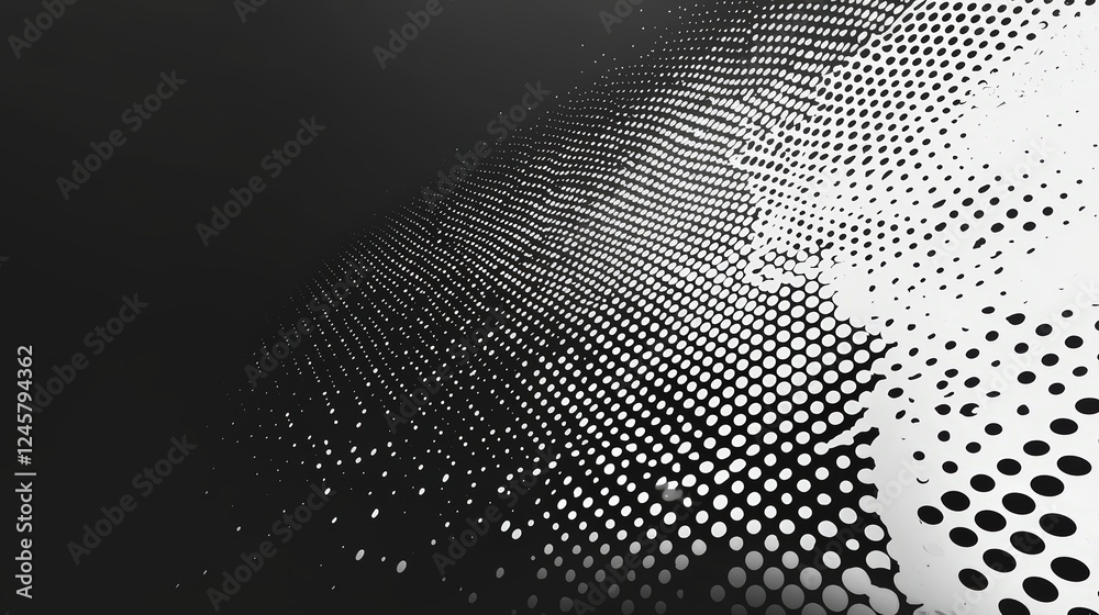 Dotted Halftone Pattern with Gradient Fade for Retro Design Concepts ...