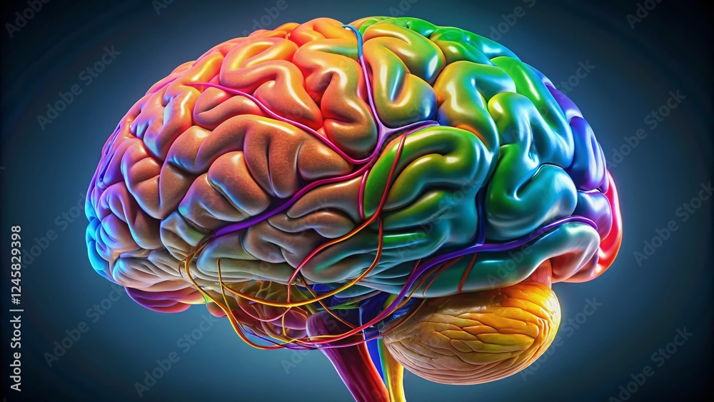 Labeled Human Brain Diagram, Anatomy Illustration, Medical Science ...
