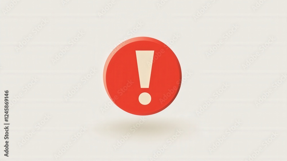 Red Circle Exclamation Mark: A simple yet striking red circle with a bold white exclamation mark ...