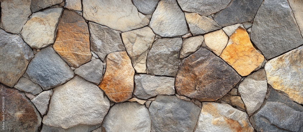 abstract natural stone wall texture composed of various quartzite ...