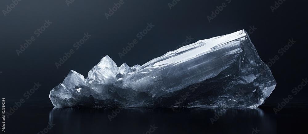 Alum crystal on dark background showcasing natural mineral structure ...