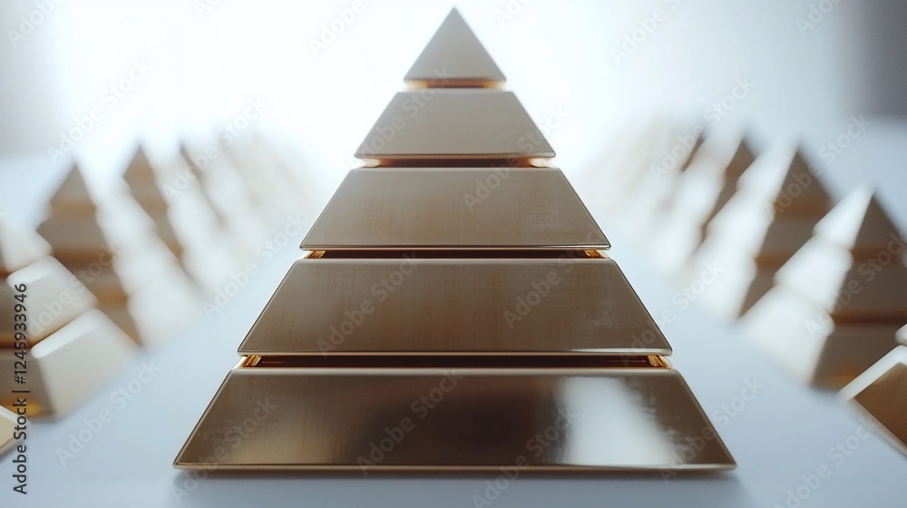 Golden pyramids hierarchy, success, leadership, business, strategy ...