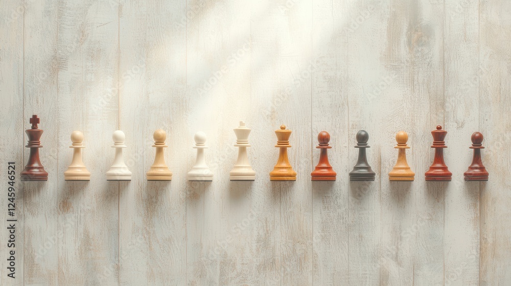 Strategic chess set symbolizing civil rights movement overhead view ...