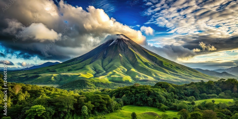 Majestic Arenal Volcano, a northwest Costa Rican stratovolcano, offers ...