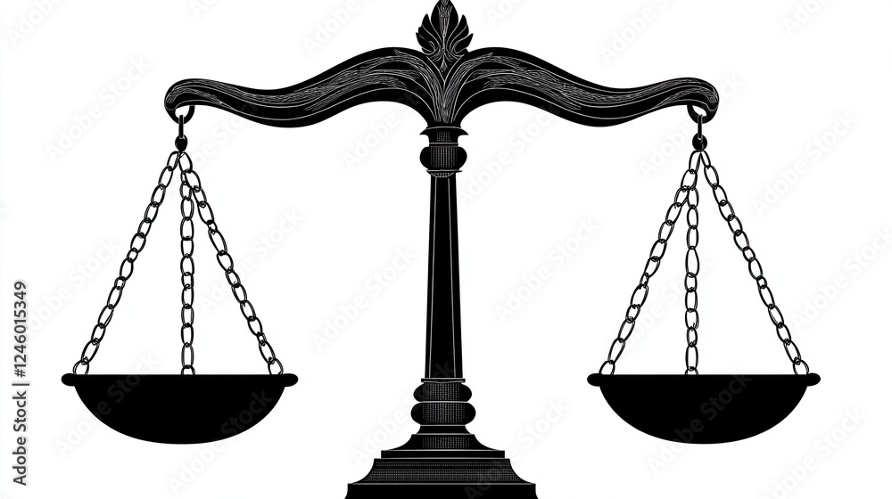 Scales of justice symbol isolated in PNG format, representing fairness ...
