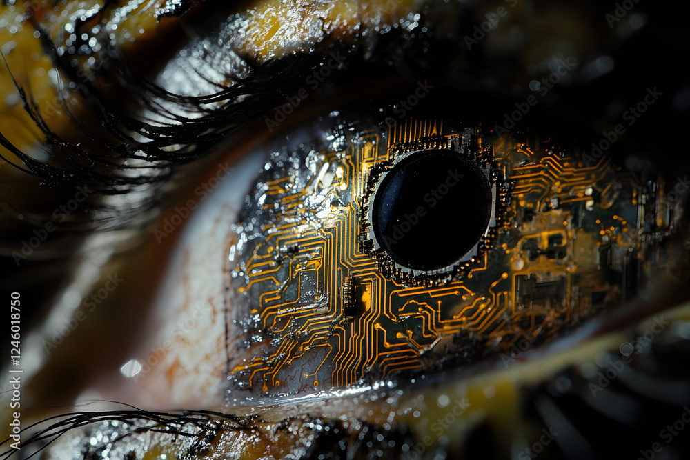 Human eye with cyber retinal recognition for neuro link connection ...
