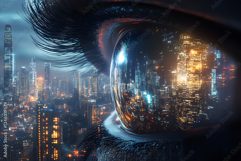 Human eye with cyber retinal recognition for neuro link connection ...