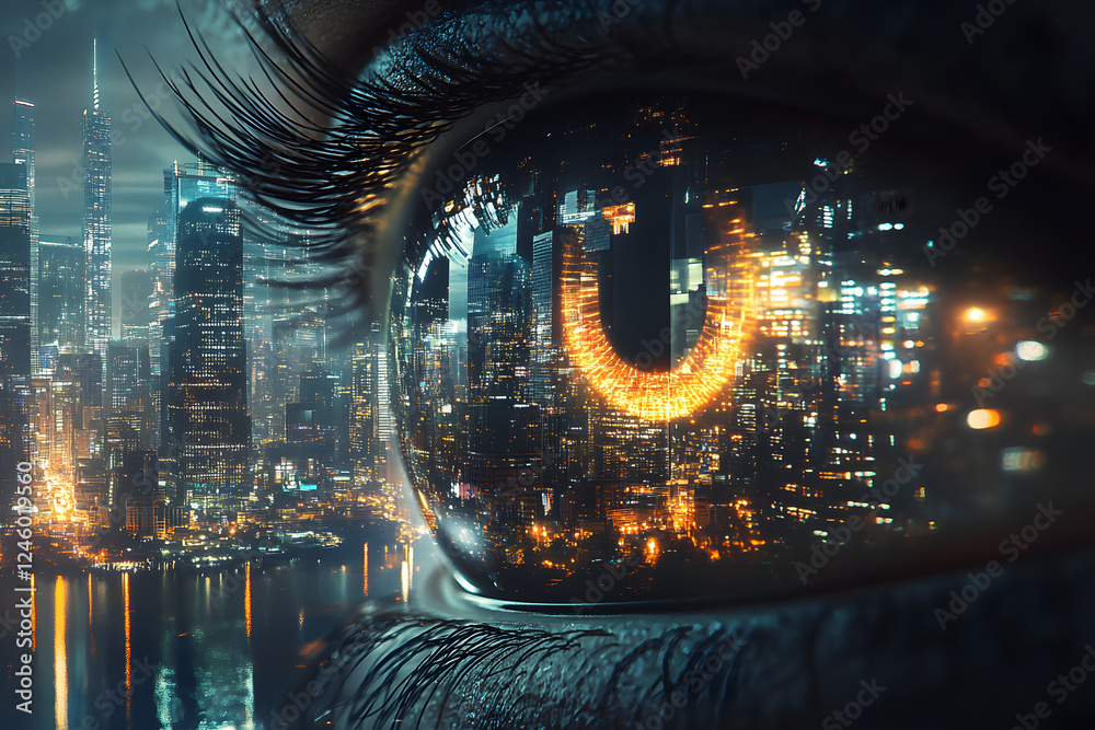 Human eye with cyber retinal recognition for neuro link connection ...