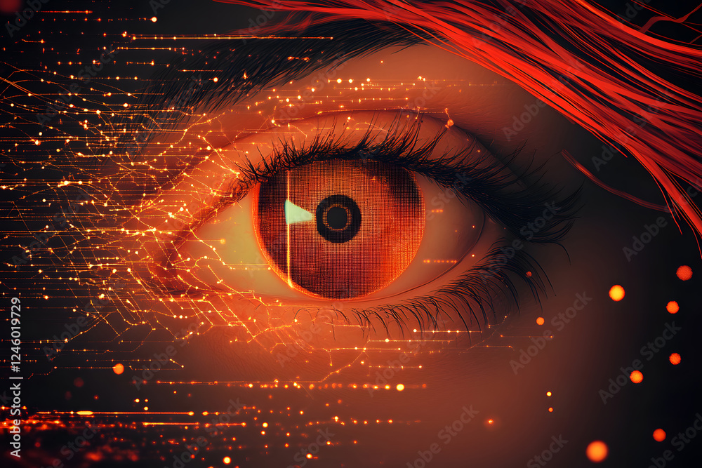 Human eye with cyber retinal recognition for neuro link connection ...