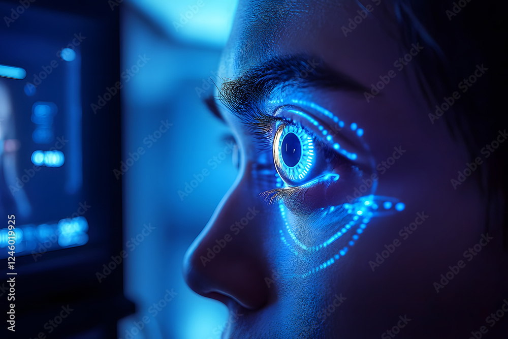 Human eye with cyber retinal recognition for neuro link connection ...