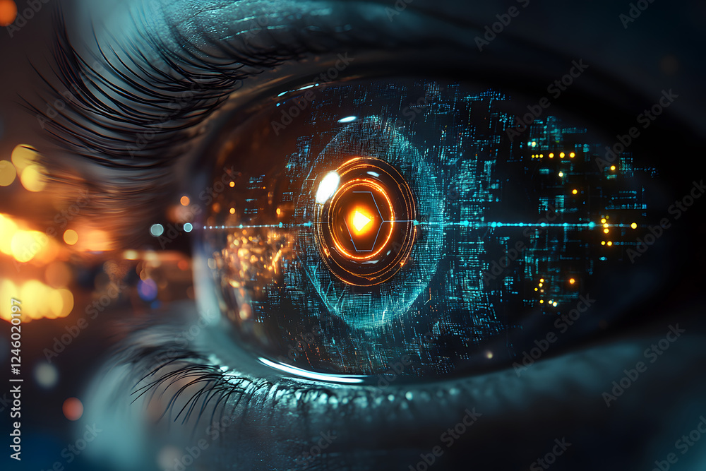Human eye with cyber retinal recognition for neuro link connection ...