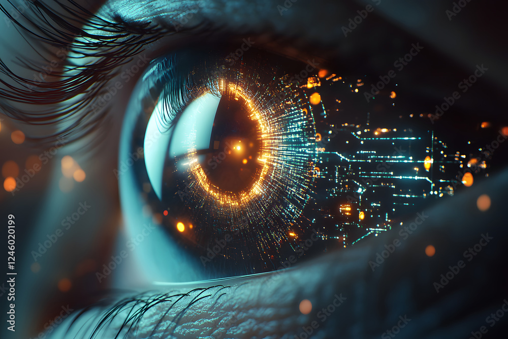 Human eye with cyber retinal recognition for neuro link connection ...