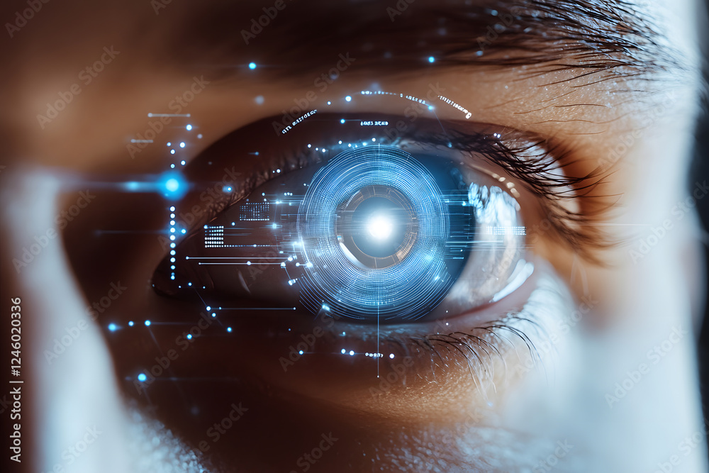Human eye with cyber retinal recognition for neuro link connection ...