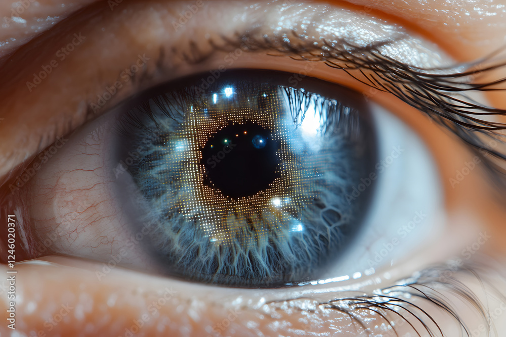Human eye with cyber retinal recognition for neuro link connection ...