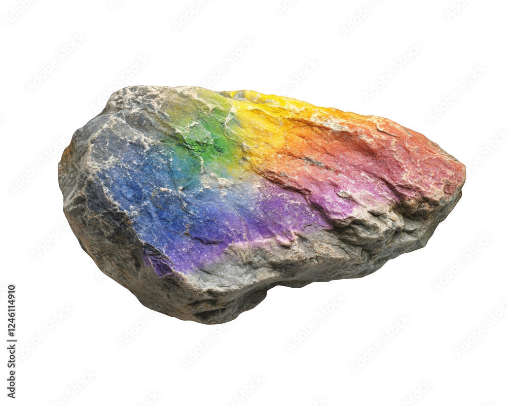 colorful rock displaying vibrant rainbow spectrum, showcasing natural ...
