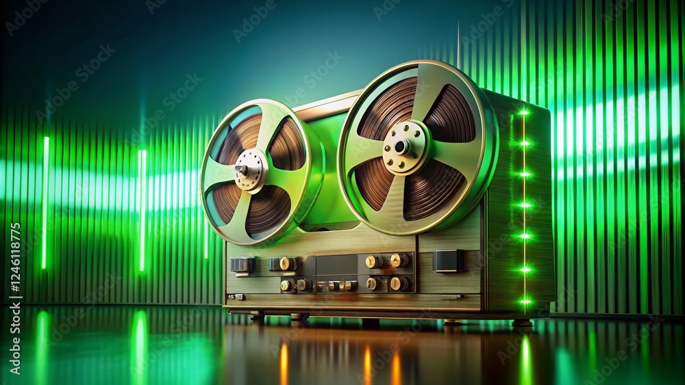 Vintage Analog Tape Music Visualizer, Audio Equalizer, Green Screen ...
