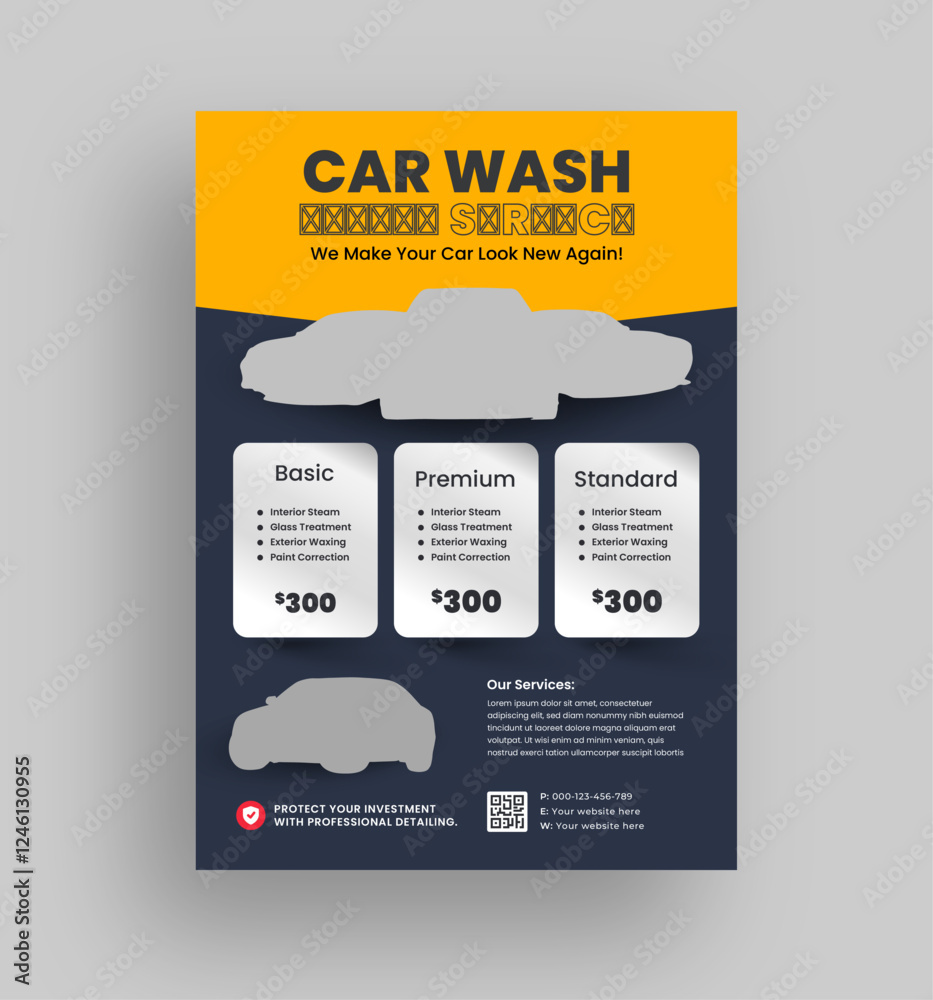 Car wash promotional flyer template. Editable business marketing design ...