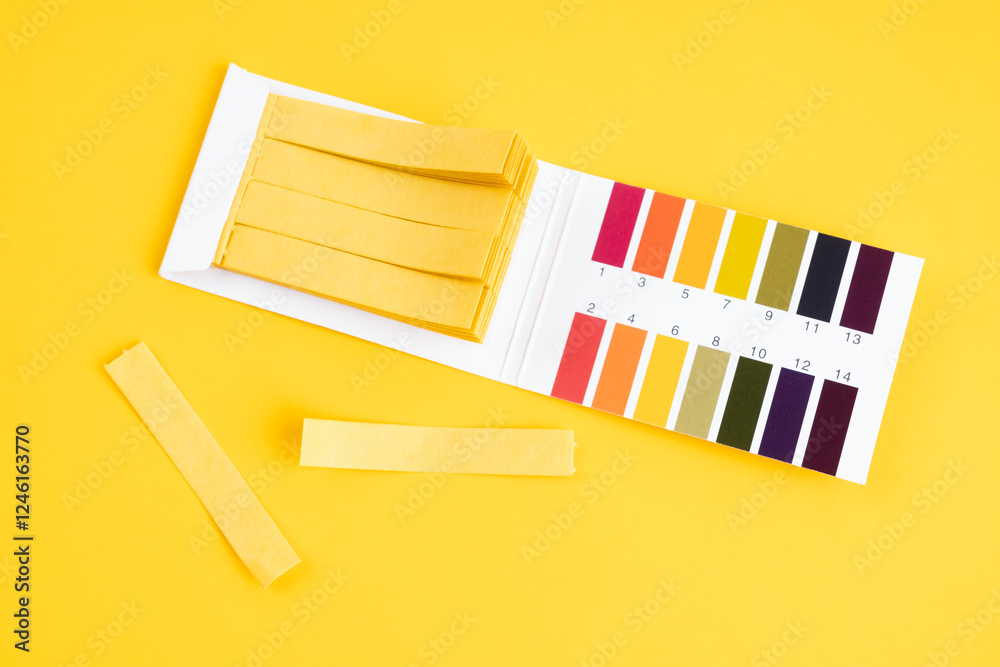 universal indicator paper with acidic testing. Stock Photo | Adobe Stock