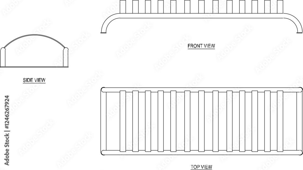 vector illustration of a bicycle parking safety rack in a public place ...