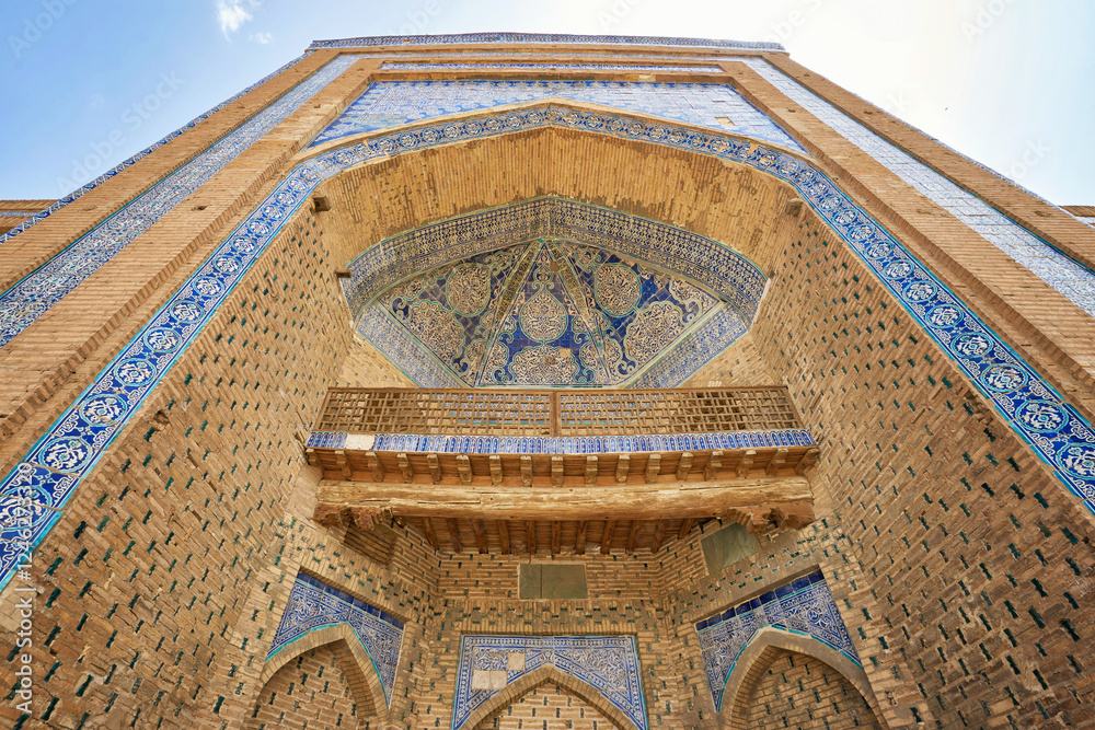 Facade of the Muhammad Rahim Khan Madrasah in Ichan Kala heritage town ...