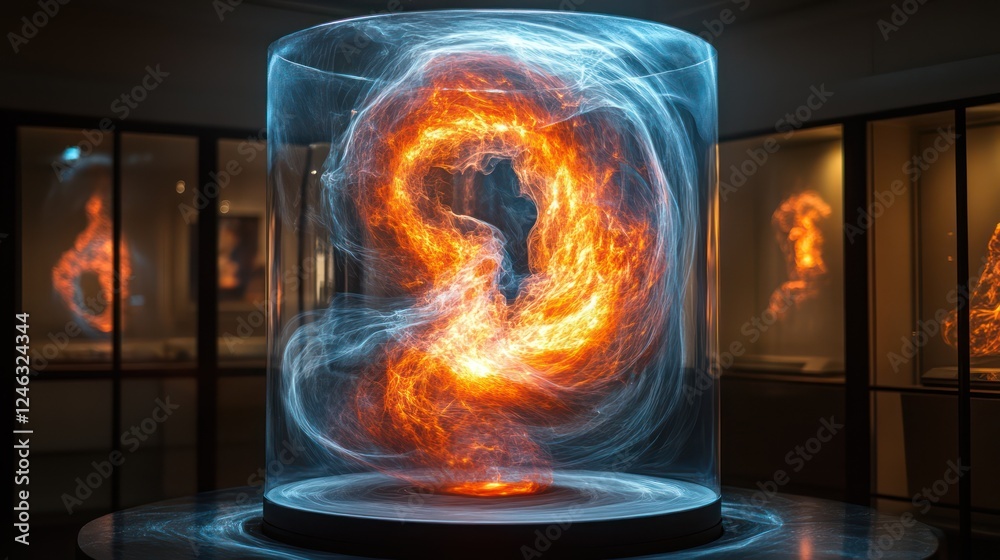 Contained Combustion: A mesmerizing artwork of swirling fire and smoke ...