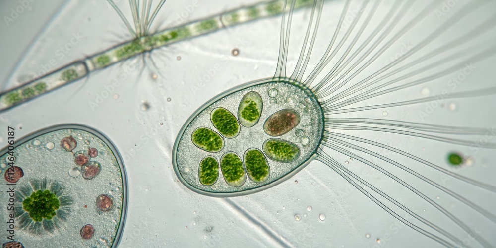 Plant cell mitosis with spindle fibers, plant cell, telophase ...