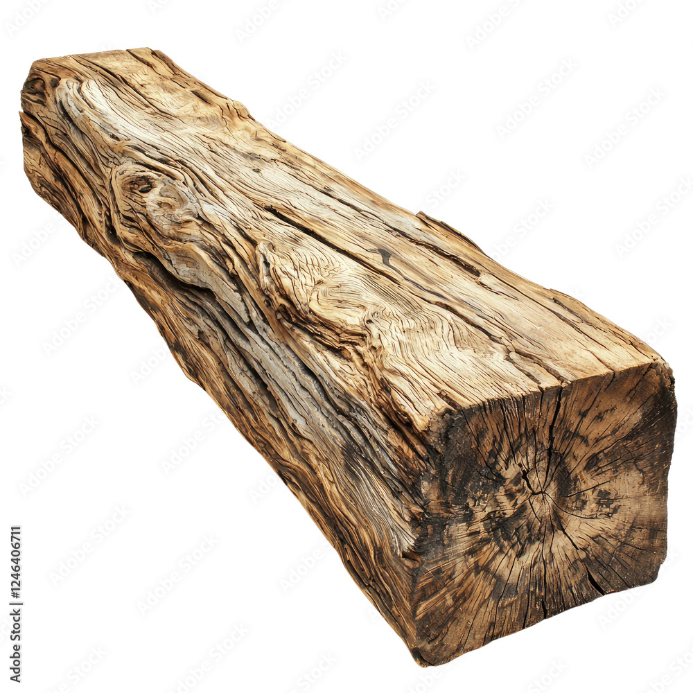 rustic wooden log with intricate grain patterns and textures, perfect ...