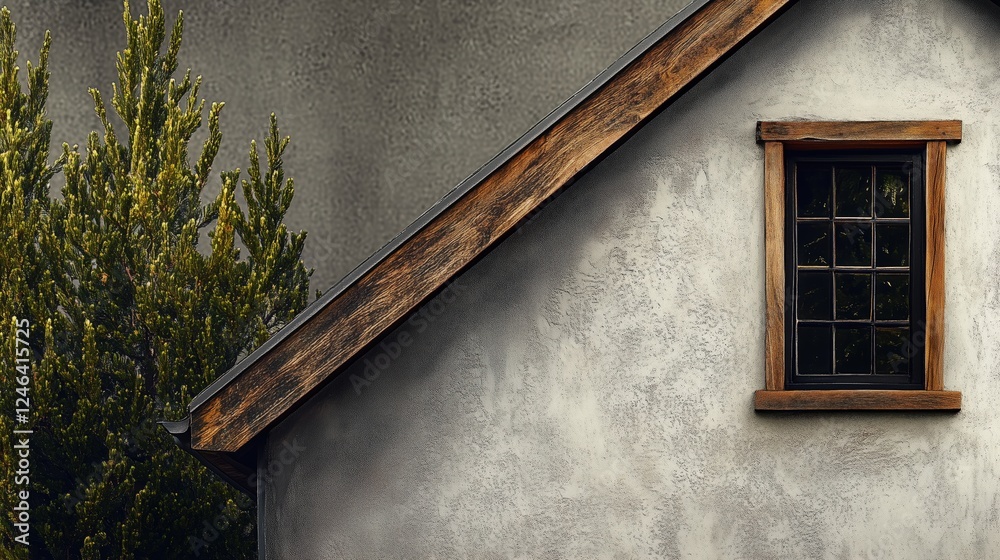 Conceptual architectural macro photo of a minimalist suburb house ...