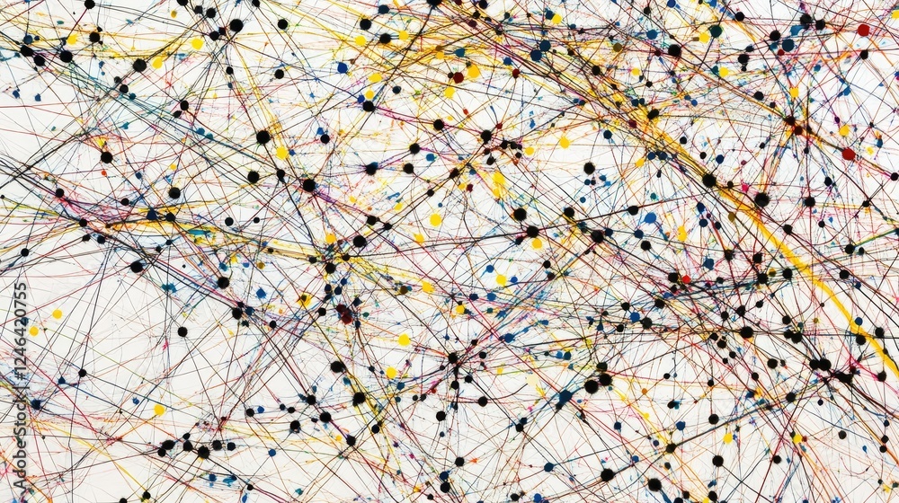 Abstract representation of computer networking with interconnected digital nodes. Stock ...