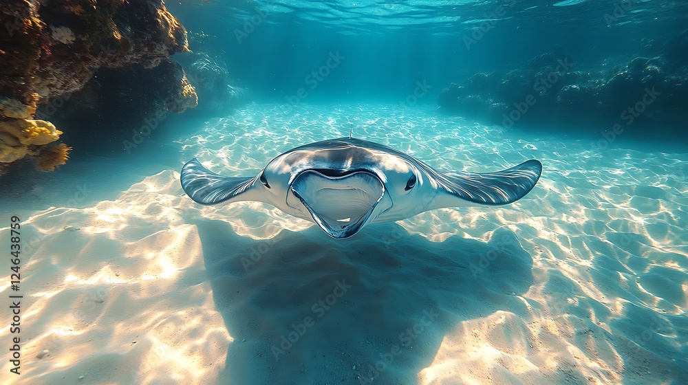 Majestic Manta Ray: A breathtaking underwater encounter with a giant ...