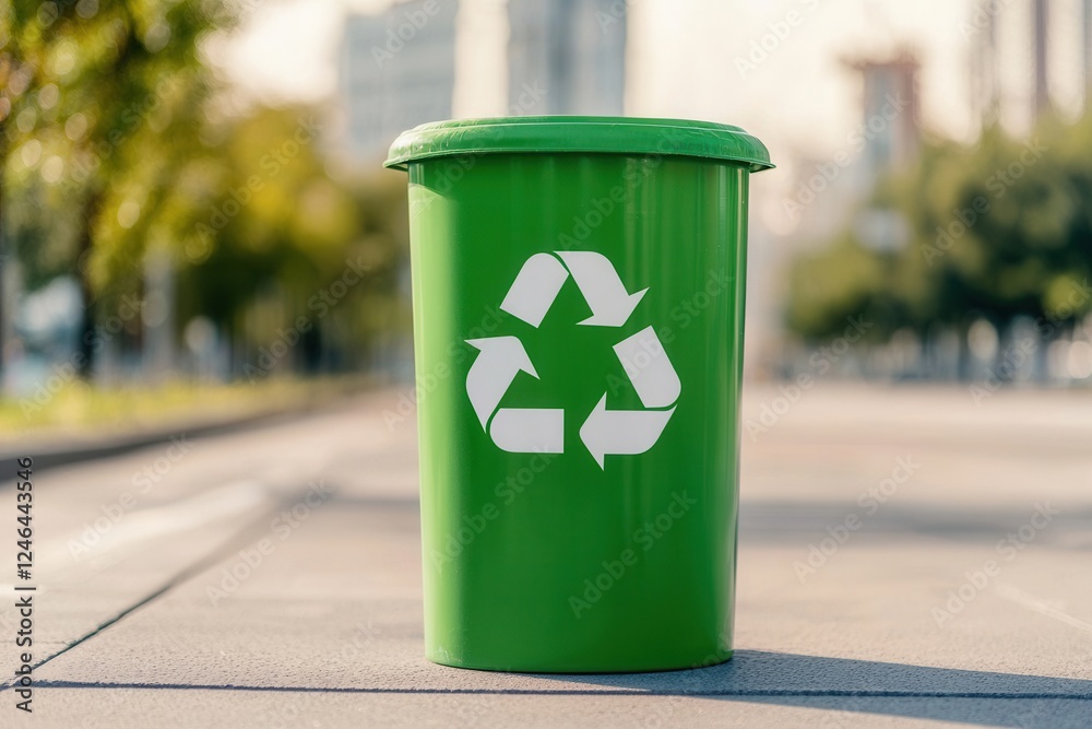 Sustainable technology recycling smart system. A bright green recycling ...