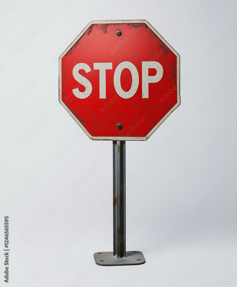 Stop sign with bold red octagonal design and white text, widely ...