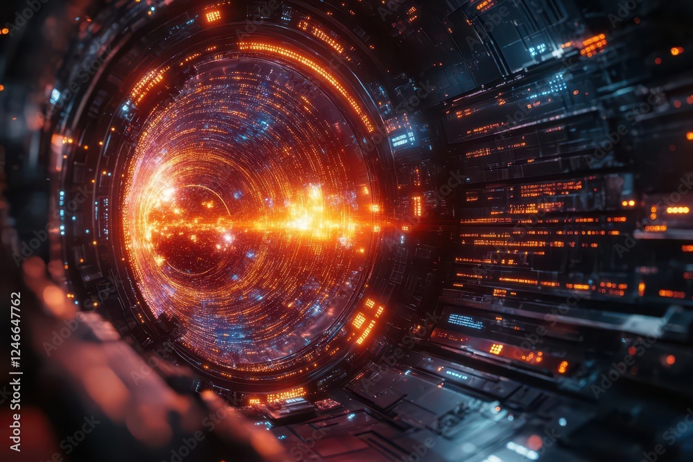 physics equations traverse a bold led backdrop of deep space ...