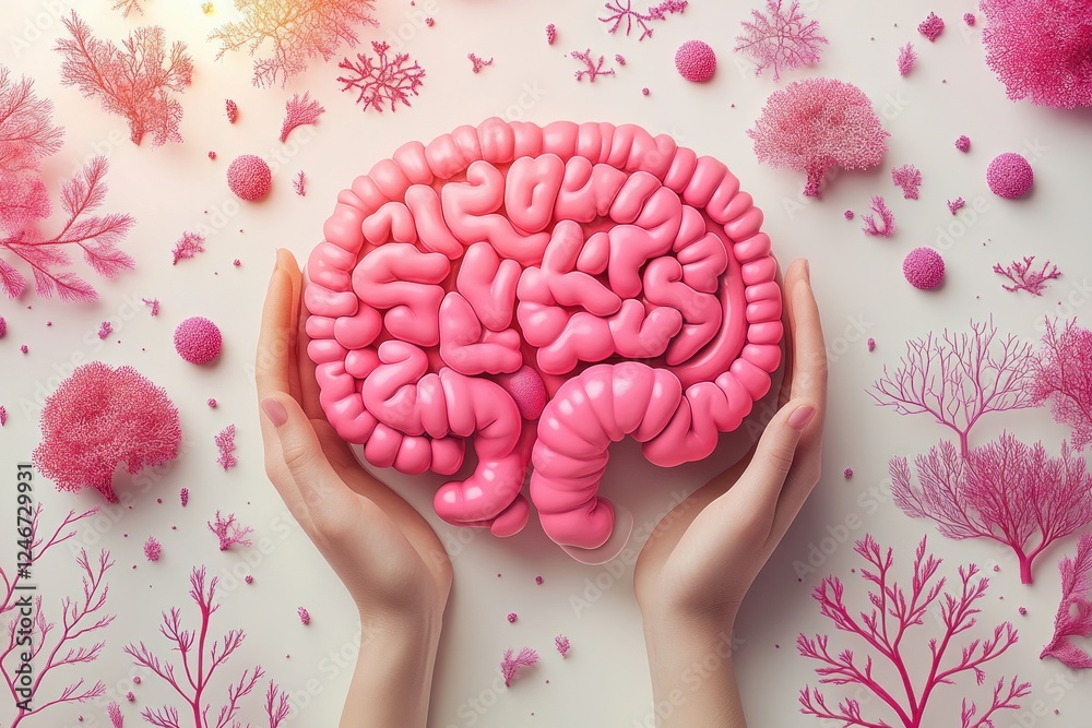 Healthy Intestine Shape Held by Asian Woman Hands for Gut Health, Bowel ...