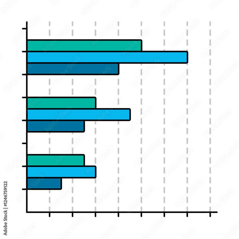 Horizontal bar chart for business analytics. Use in financial reports ...