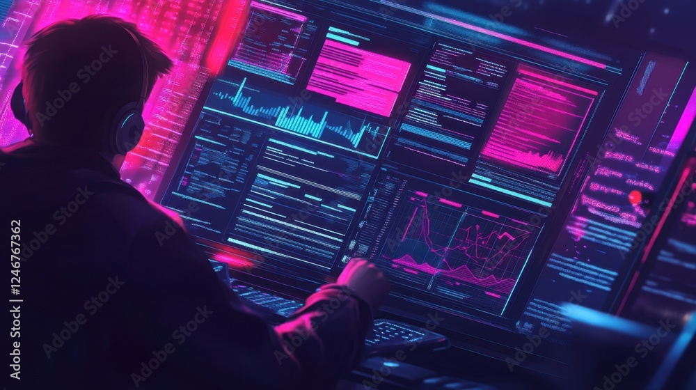 IT security professional reviewing cybersecurity compliance checklist ...