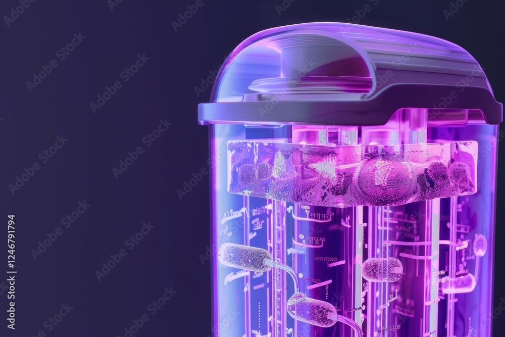Real time animation of bacteria elimination process using a transparent ...