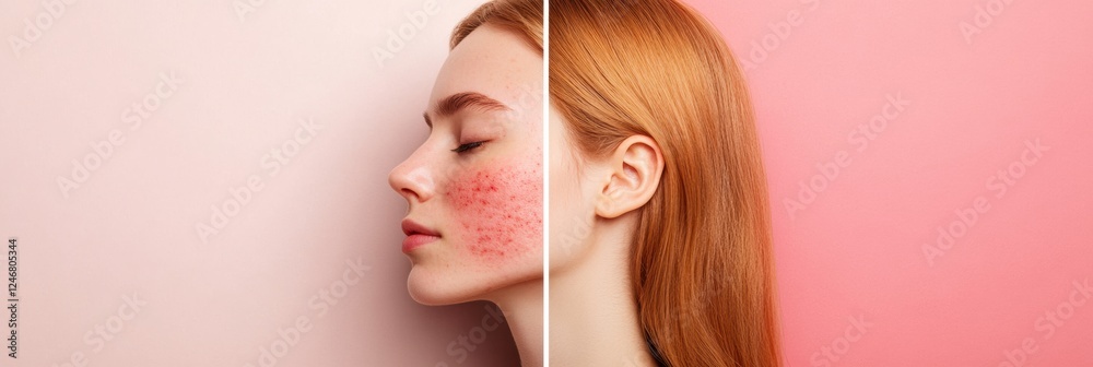 Smooth skin versus acne comparison showcases the impact of skin care ...